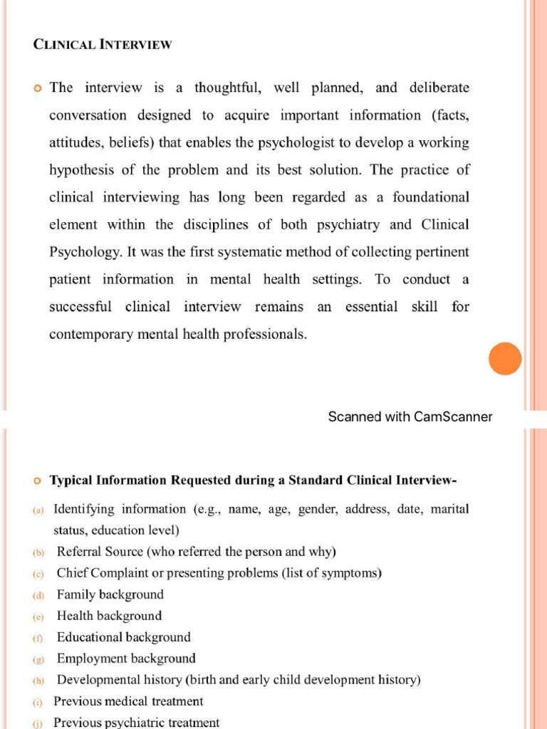 Clinical Interview | PDF