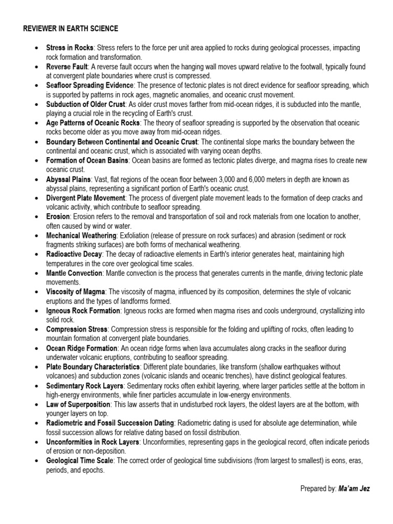 Reviewer in Earth Science | PDF | Plate Tectonics | Geology