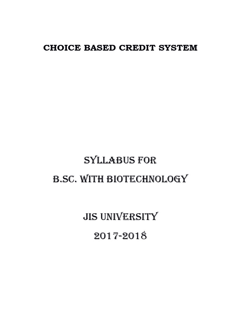 Biotech CBCS Syllabus 2017 | PDF | Cell Membrane | Gene