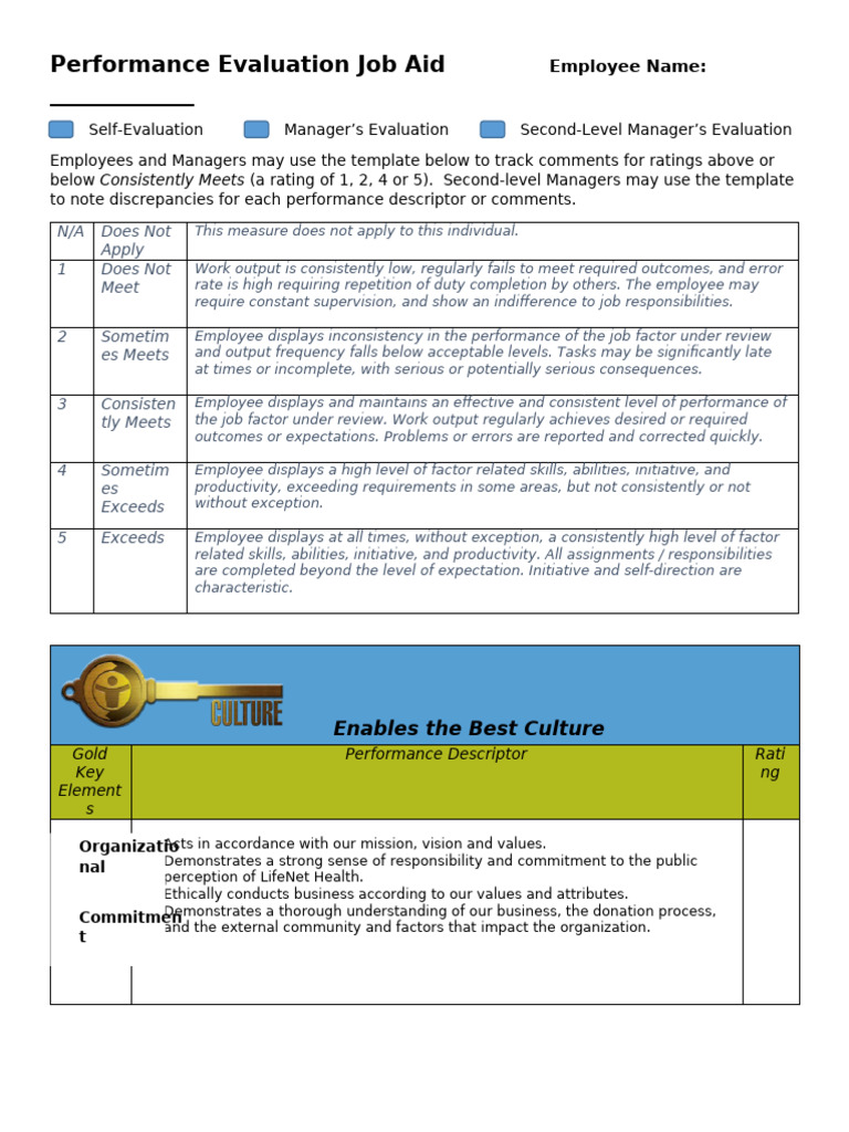 JobAid PerformanceEvaluationComments | PDF | Goal | Mentorship