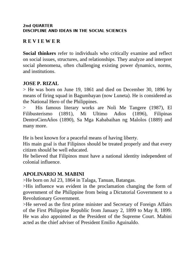 2nd QTR REVIEWER 1 | PDF | Liberal Arts Education