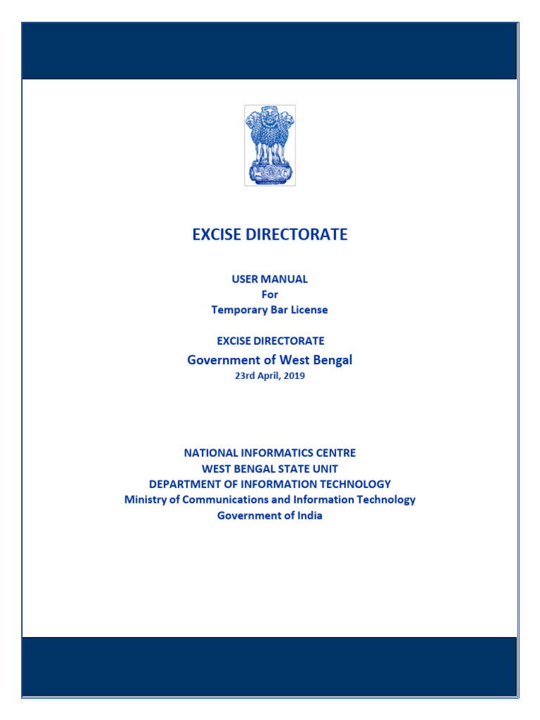Manual For Temporary Bar License | PDF | Internet | Excise