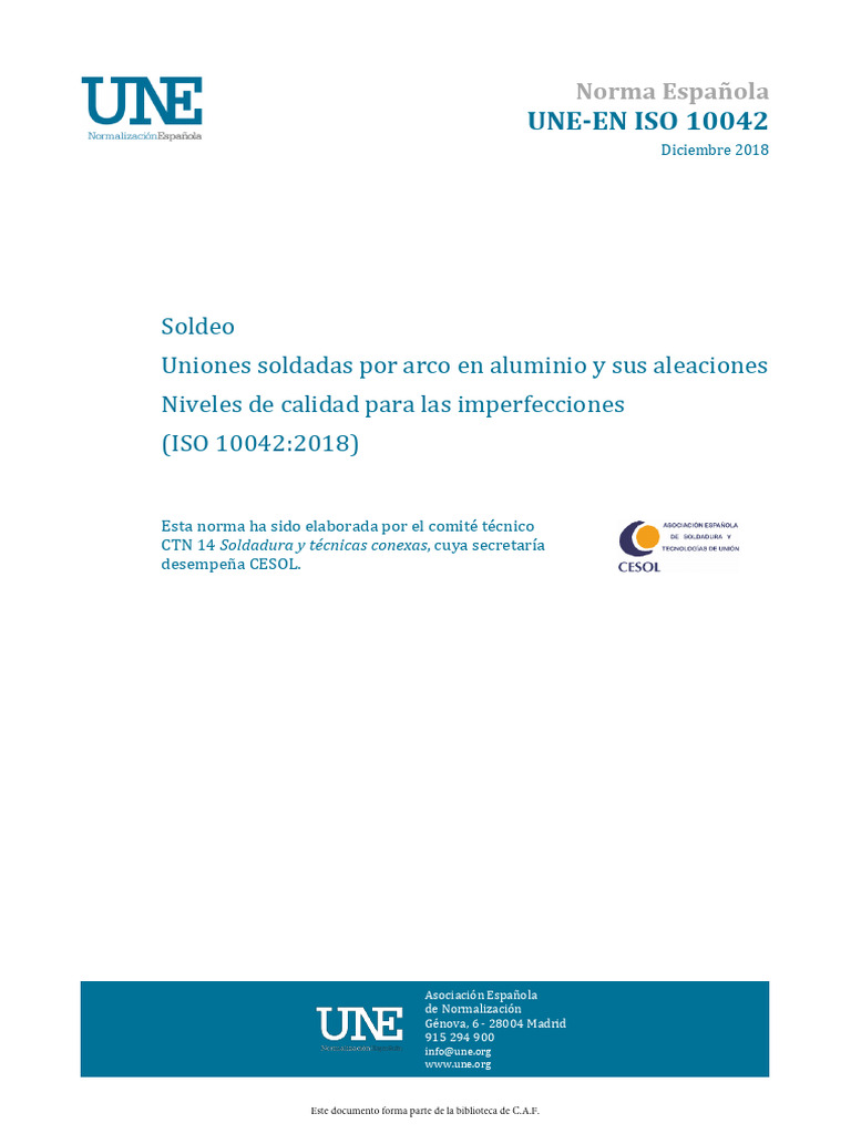 Une-En Iso 10042 - 2018 | PDF | Organización internacional para la estandarización