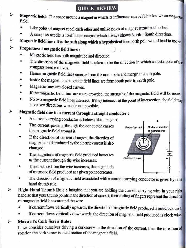 Magnetic Effect of Electric Current | PDF | Magnet | Magnetic Field