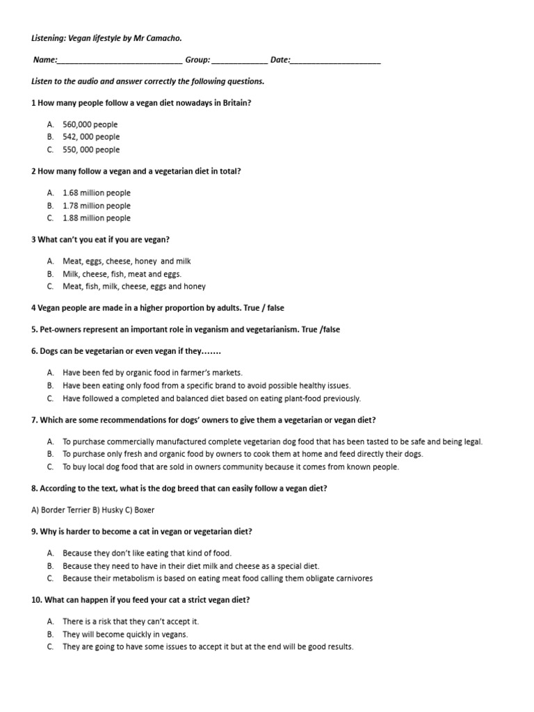 Listening Dogs and Cats Vegan | PDF