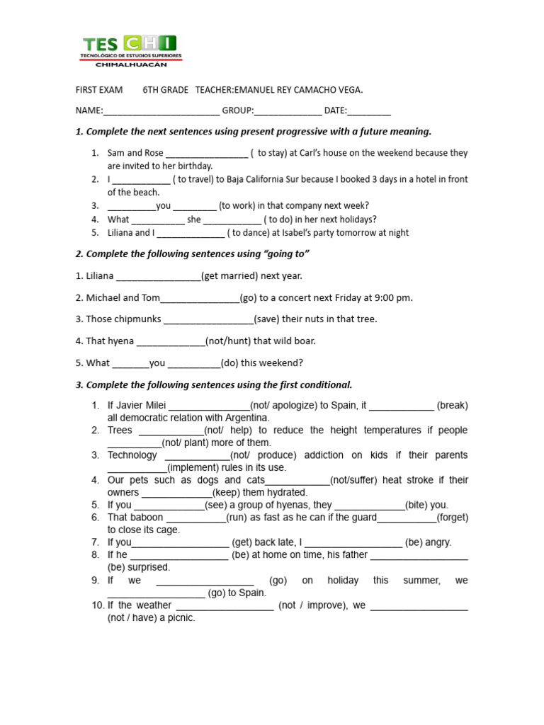 Second Exam 6th Grade | PDF | Animals And Humans