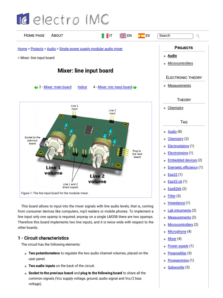 Mixer - Line Input Board | PDF | Operational Amplifier | Amplifier