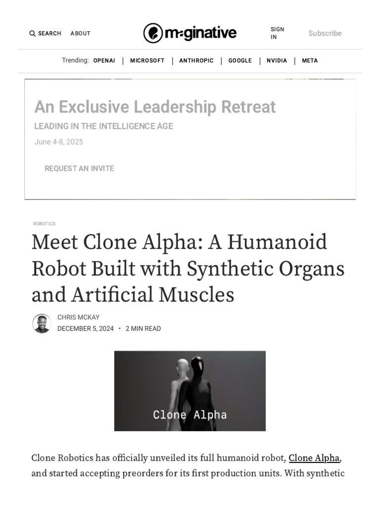 Meet Clone Alpha_ a Humanoid Robot Built With Synthetic Organs and ...