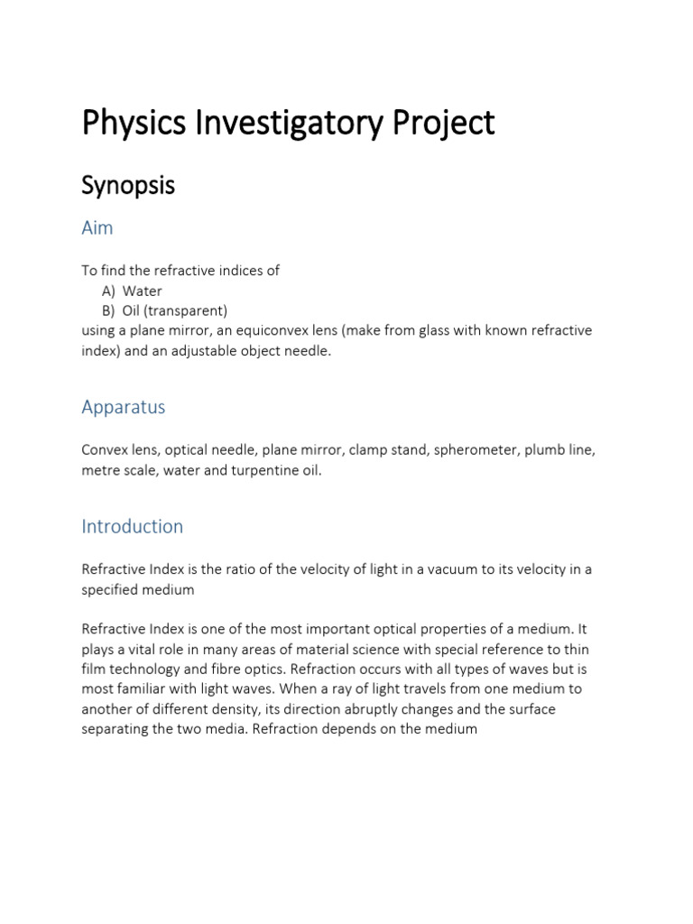 Physics Synopsis | PDF