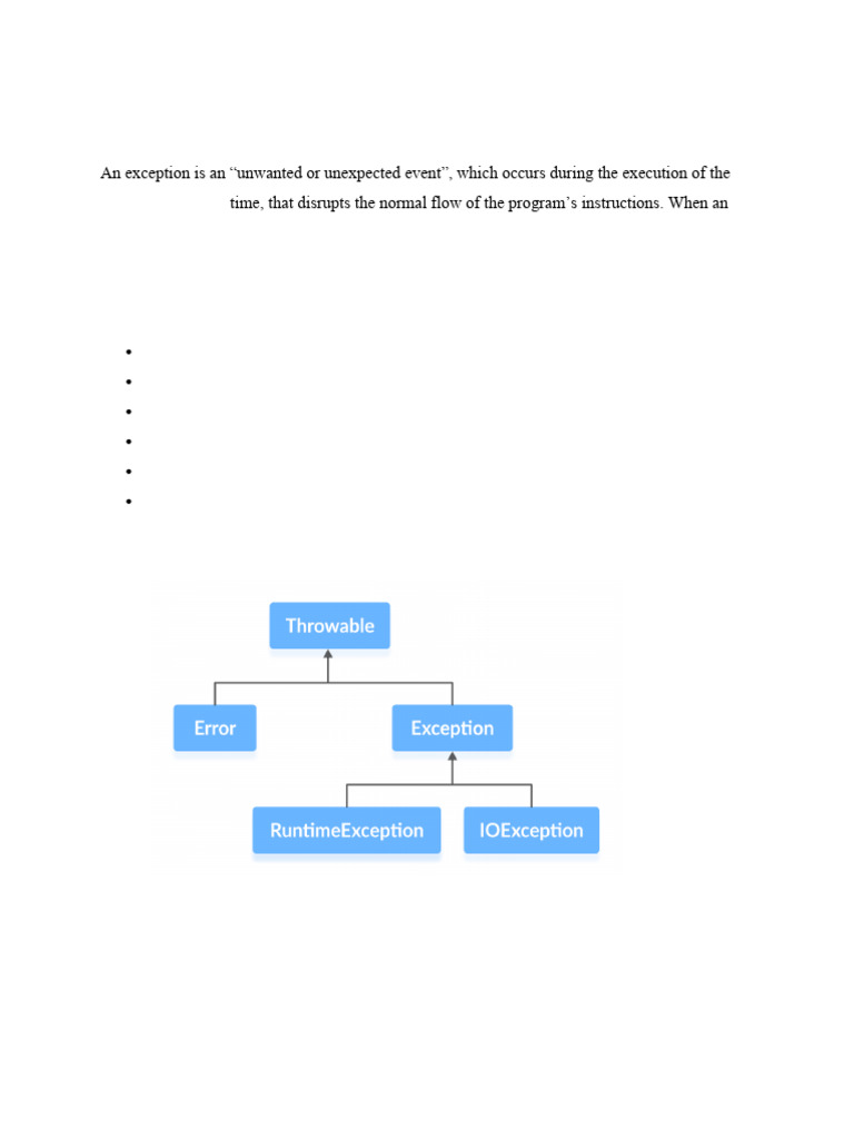Exception In Java Pdf Computer Program Programming