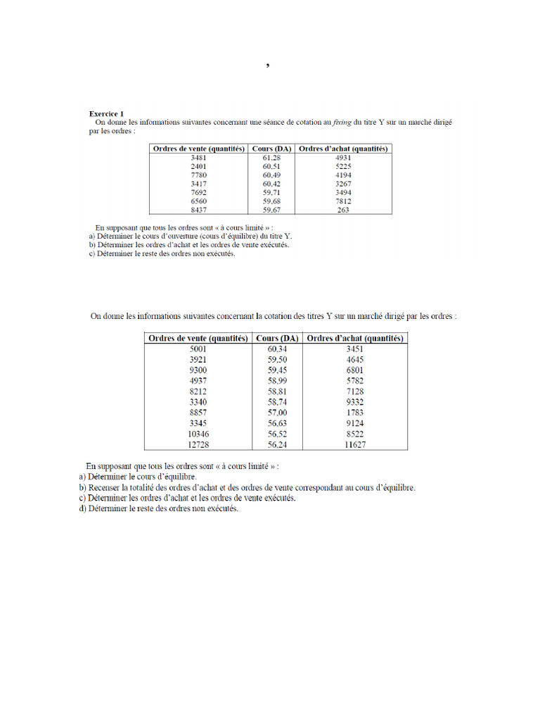 Exercice Dapplication | PDF