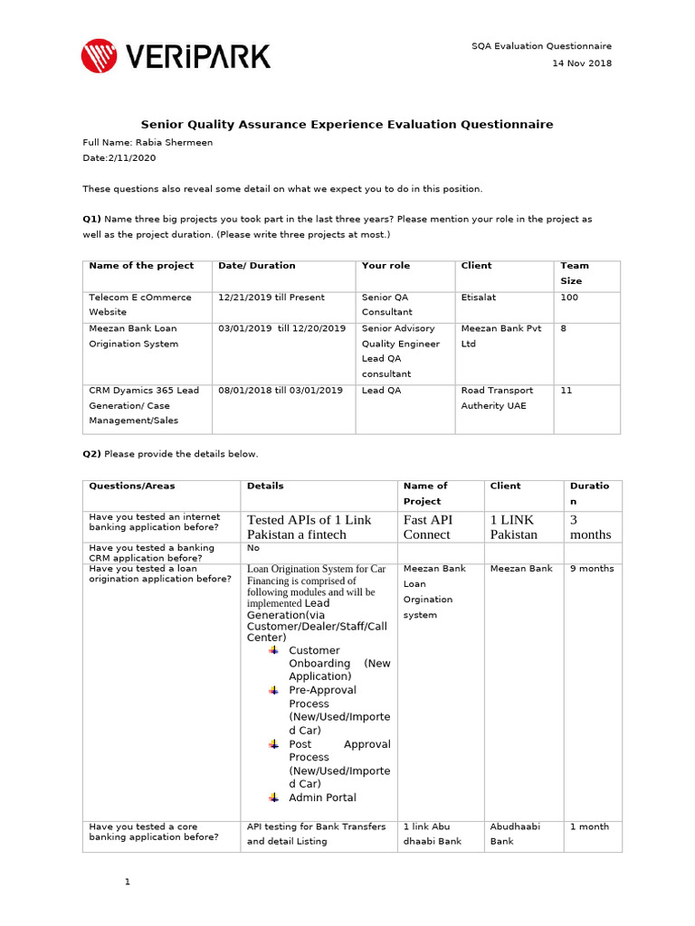 SQA Questionaire (1) | PDF | Computing | Software Development