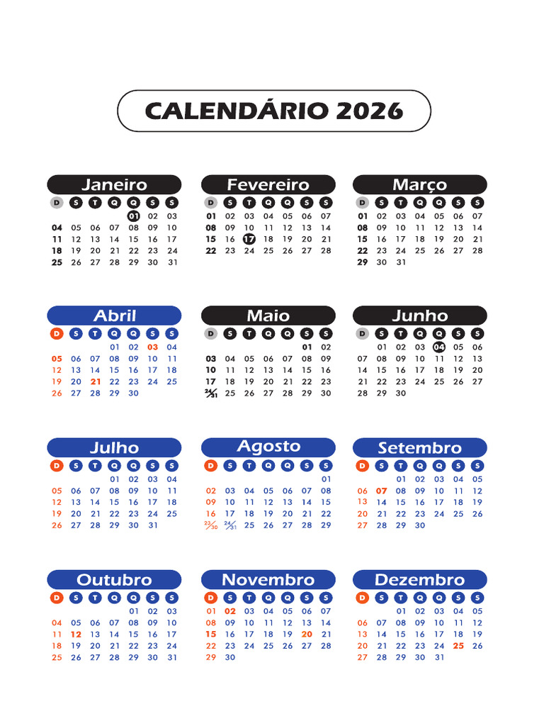Calendário 2026 | PDF