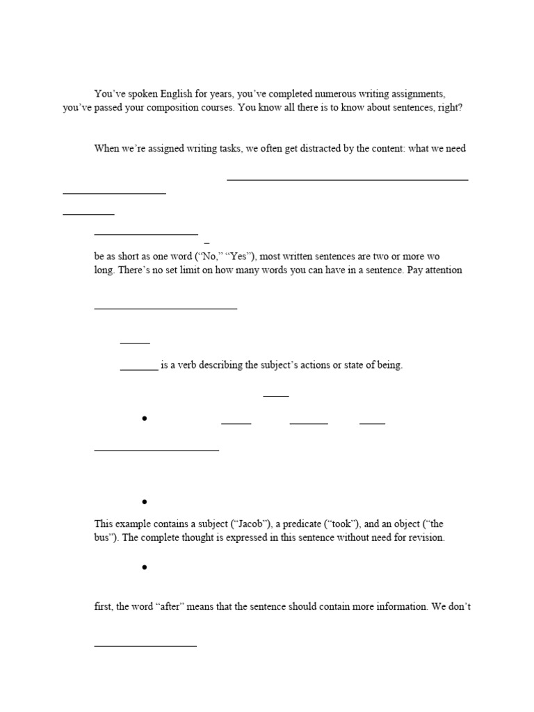 Summary. Writing-Effective-Sentences | PDF | Clause | Sentence ...