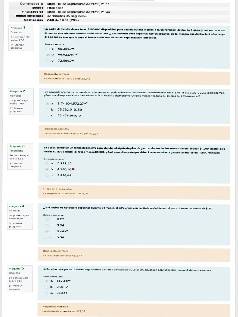 2do Parcial Mat Fin | PDF