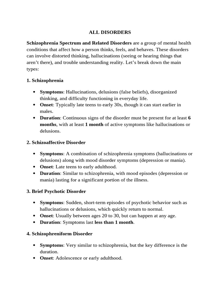 All Disorders | PDF | Bipolar Disorder | Mania