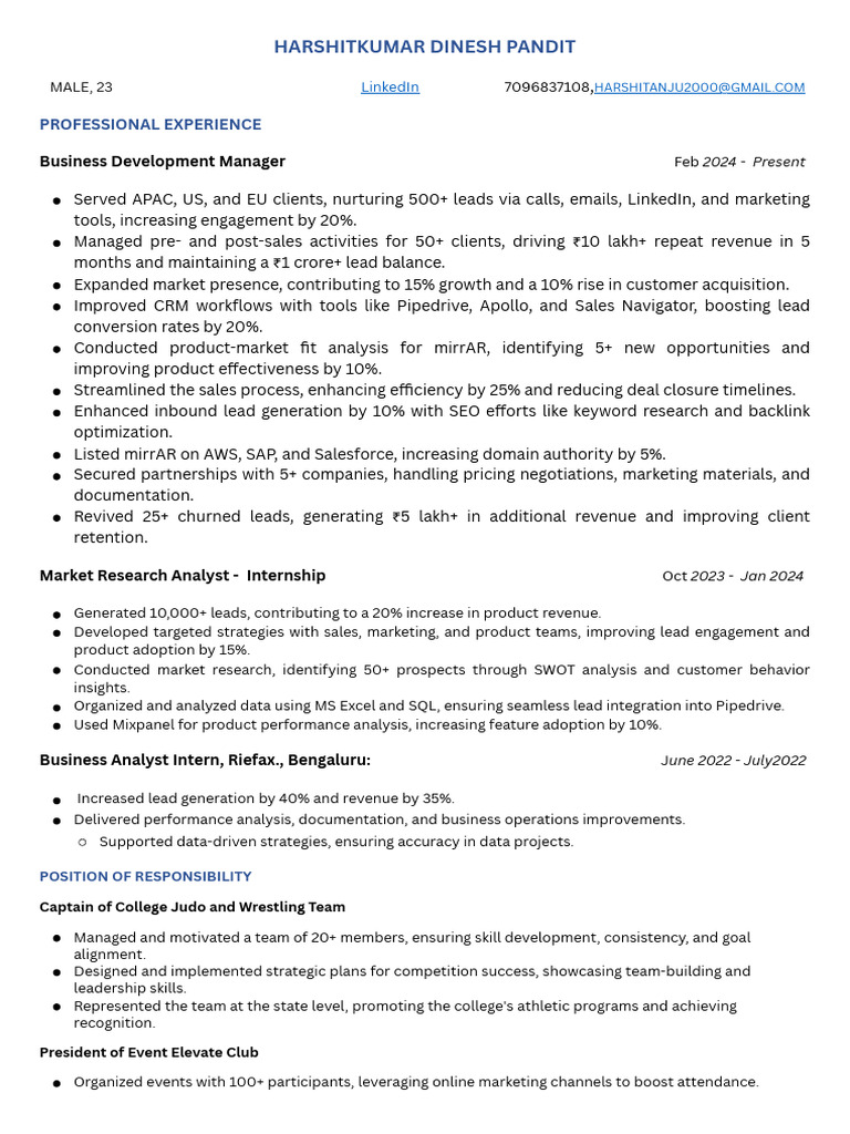 Harshitkumar Dinesh Pandit (2) | PDF | Customer Relationship Management ...