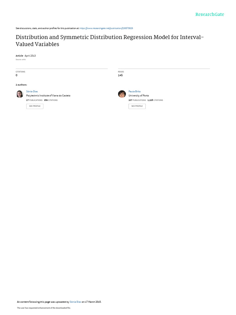 Distribution_and_Symmetric_Distribution_Regression | PDF | Regression Analysis | Linear Regression