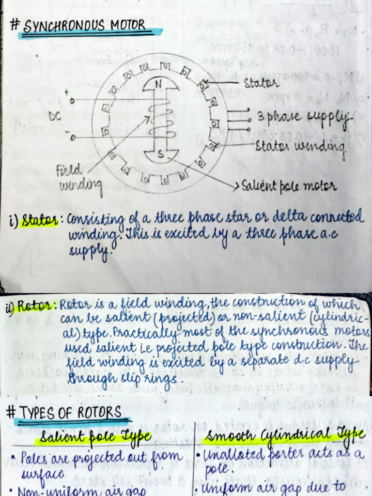 Three phase synchronous motor | PDF | Electrical Equipment ...