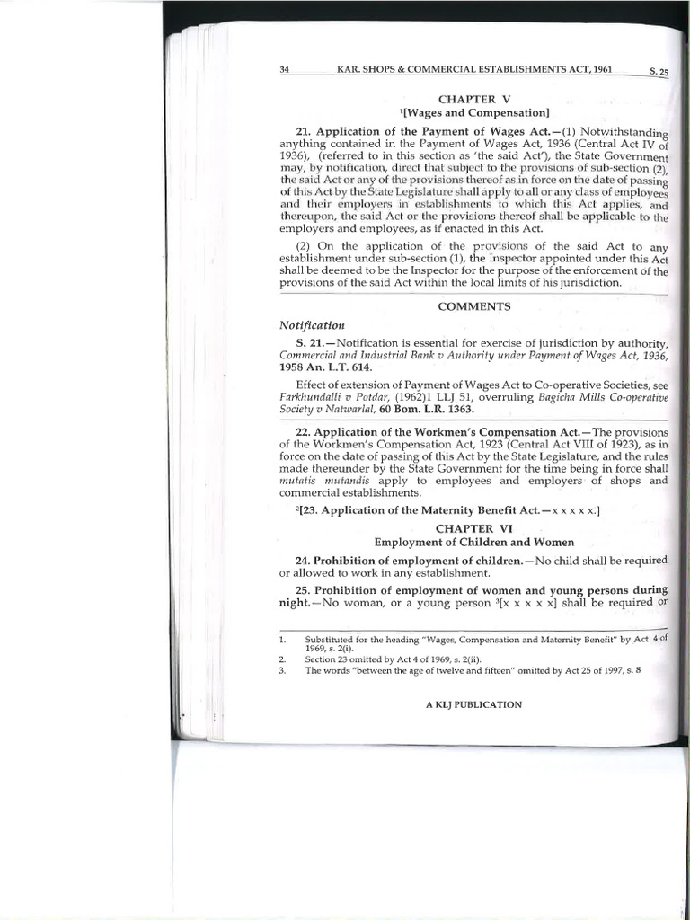 Karnataka Shops Act PWA and SO notifications | PDF