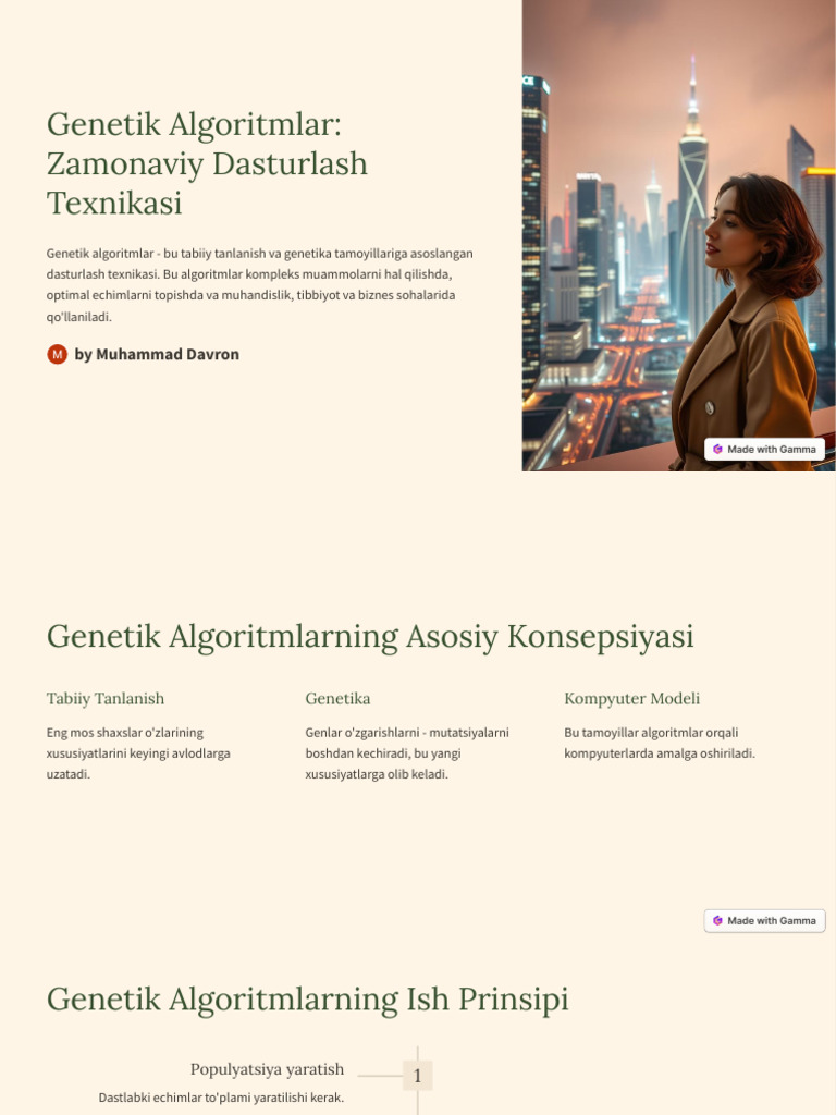 Genetik Algoritmlar Zamonaviy Dasturlash Texnikasi | PDF