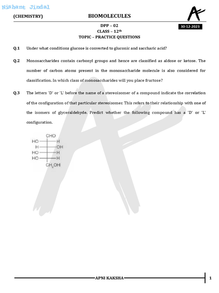 DPP - 02 Biomolecules Amino Acids NJ_247 | PDF