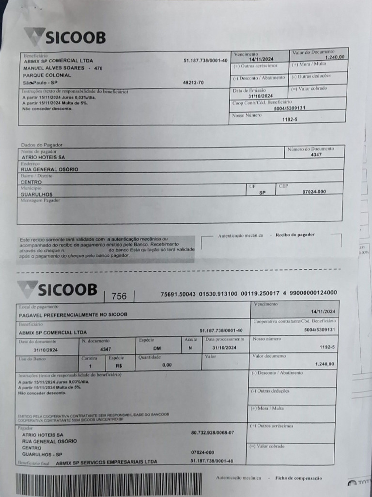 Boleto AbMix Nota 4347 | PDF
