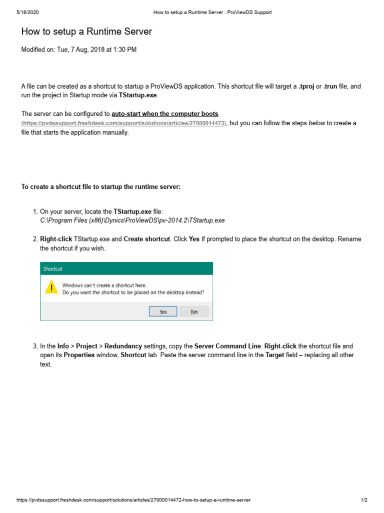 Setup Guide for ProViewDS Runtime Server | PDF