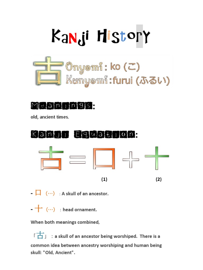 Kanji Lesson - Furui (古) | PDF