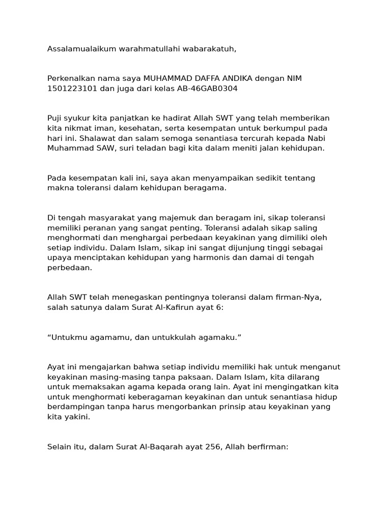 Naskah Muhammad Daffa Agama Islam | PDF