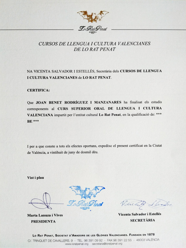 Curso Superior Lengua Val | PDF