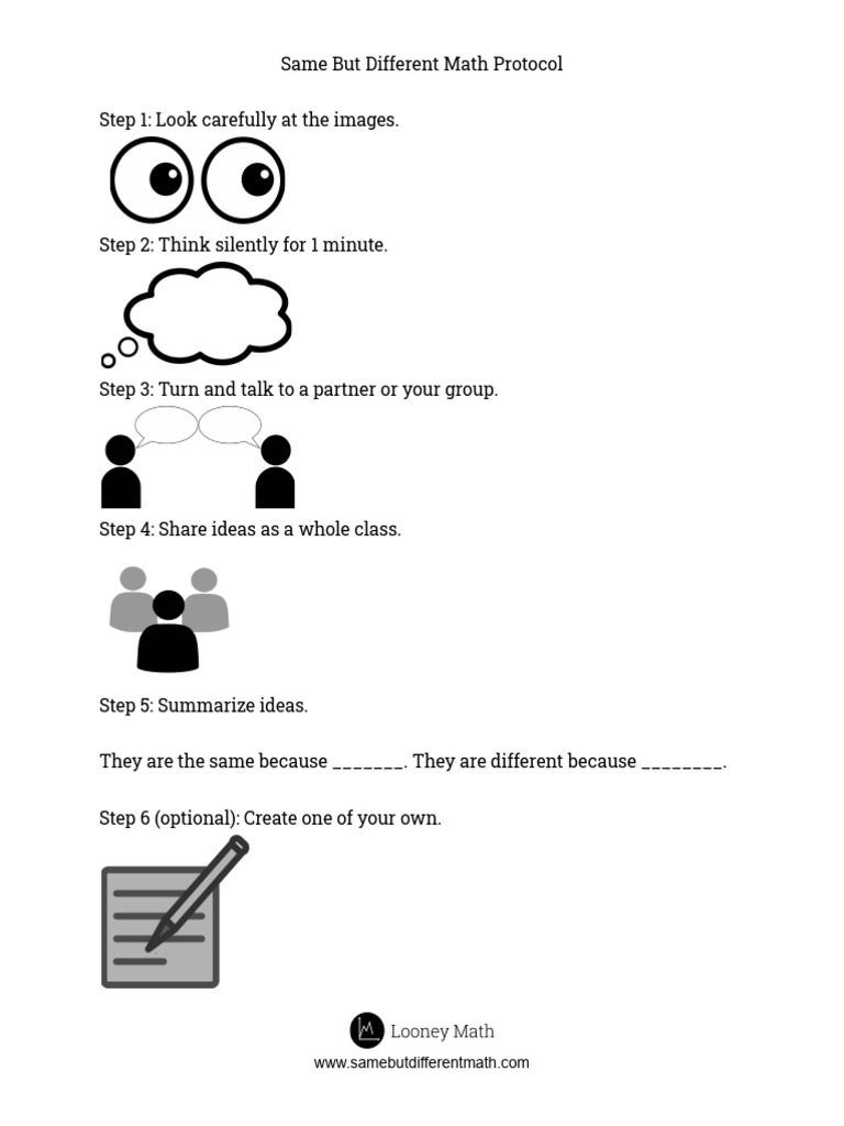Same But Different Math Activity Guide | PDF