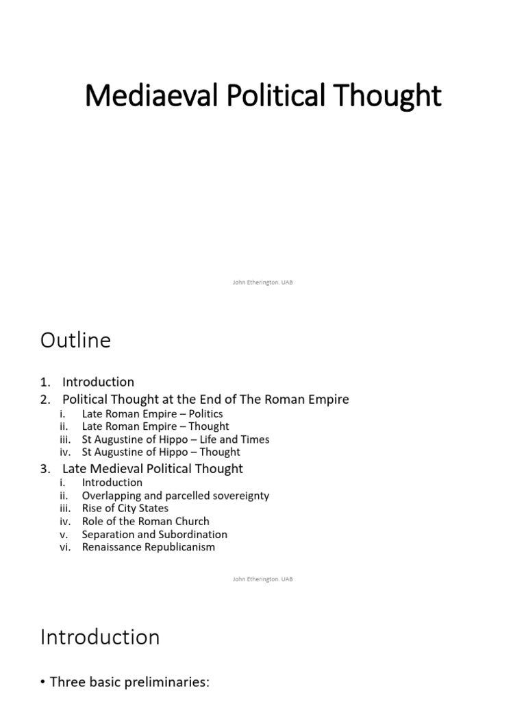 Mediaeval Political Thought Presentation | PDF | Republicanism ...