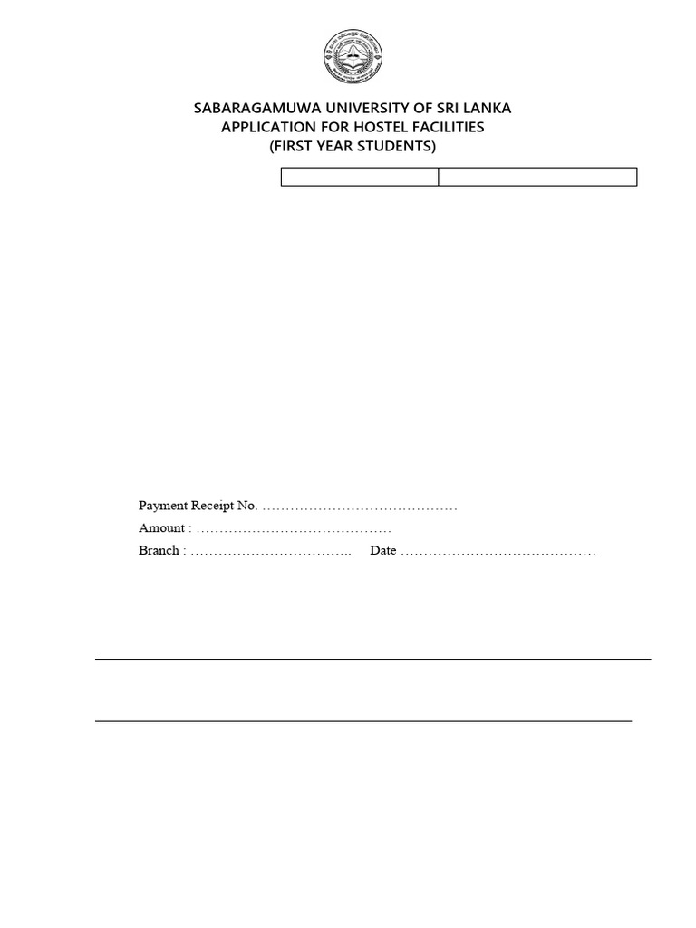 APPLICATION FOR HOSTEL FACILITIES - First Year NEW (2) - 1 | PDF | Payments