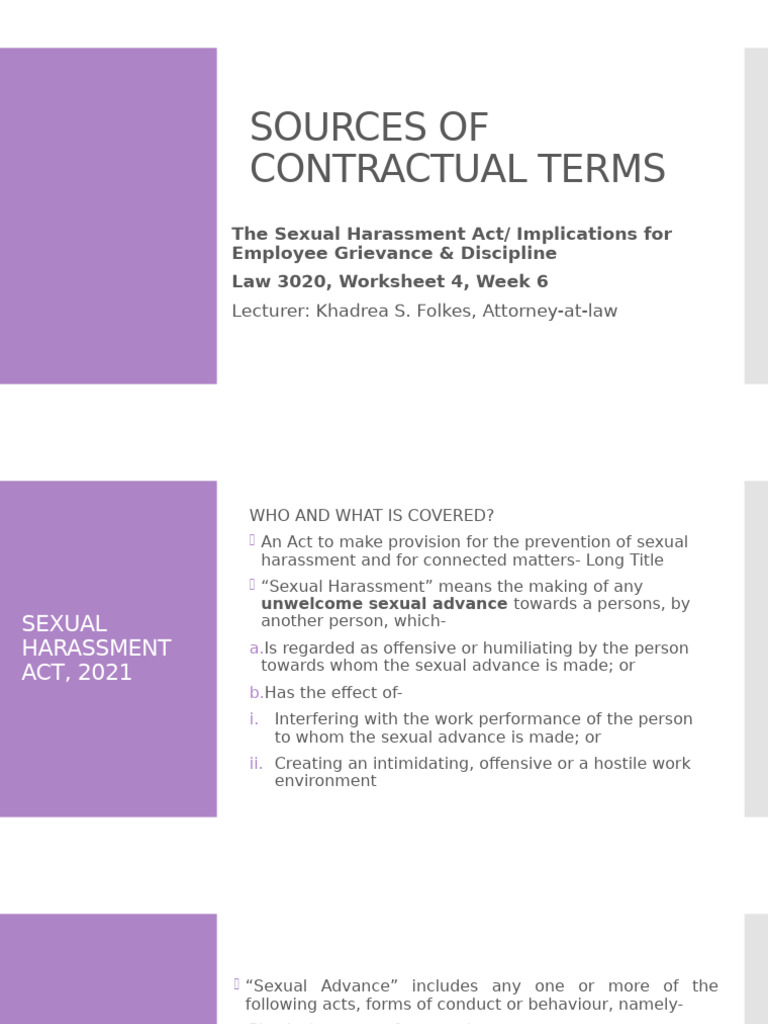 Law3020 Week 6 Worksheet 4 Sexual Harassment | PDF | Sexual Harassment ...