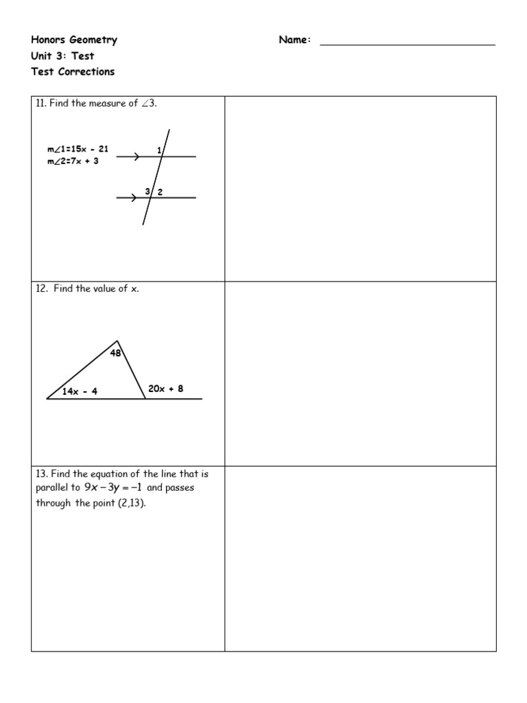 Unit 3 Test Corrections | PDF