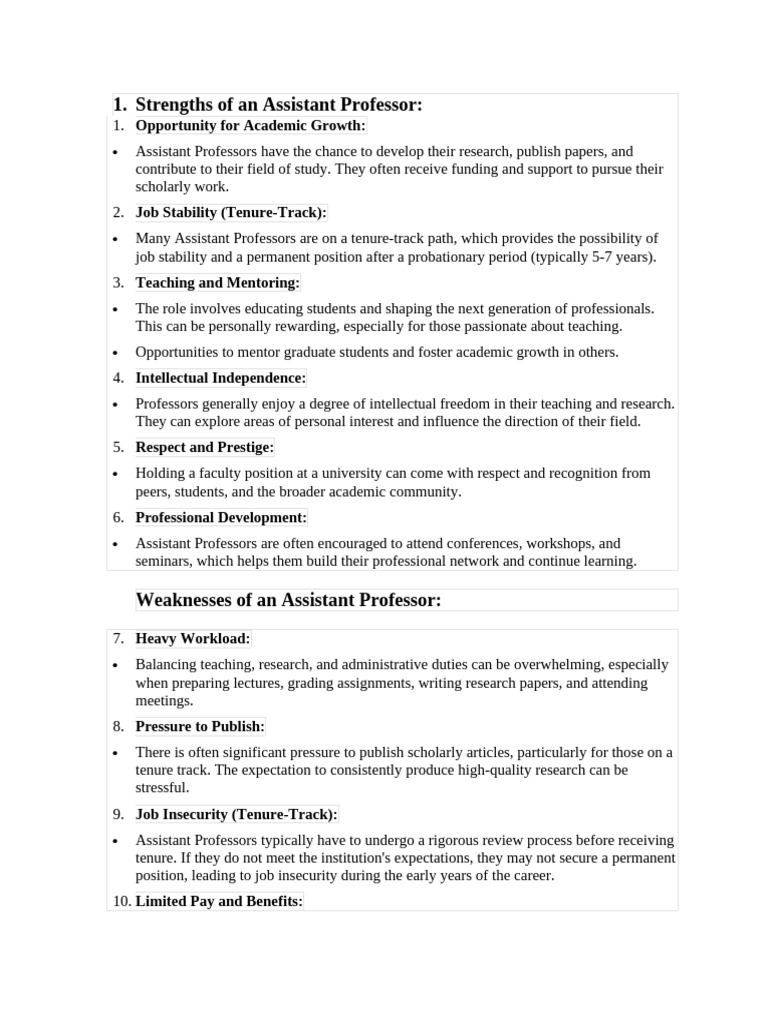 Strengths of An Assistant Professor | PDF | Engineering | Sustainability