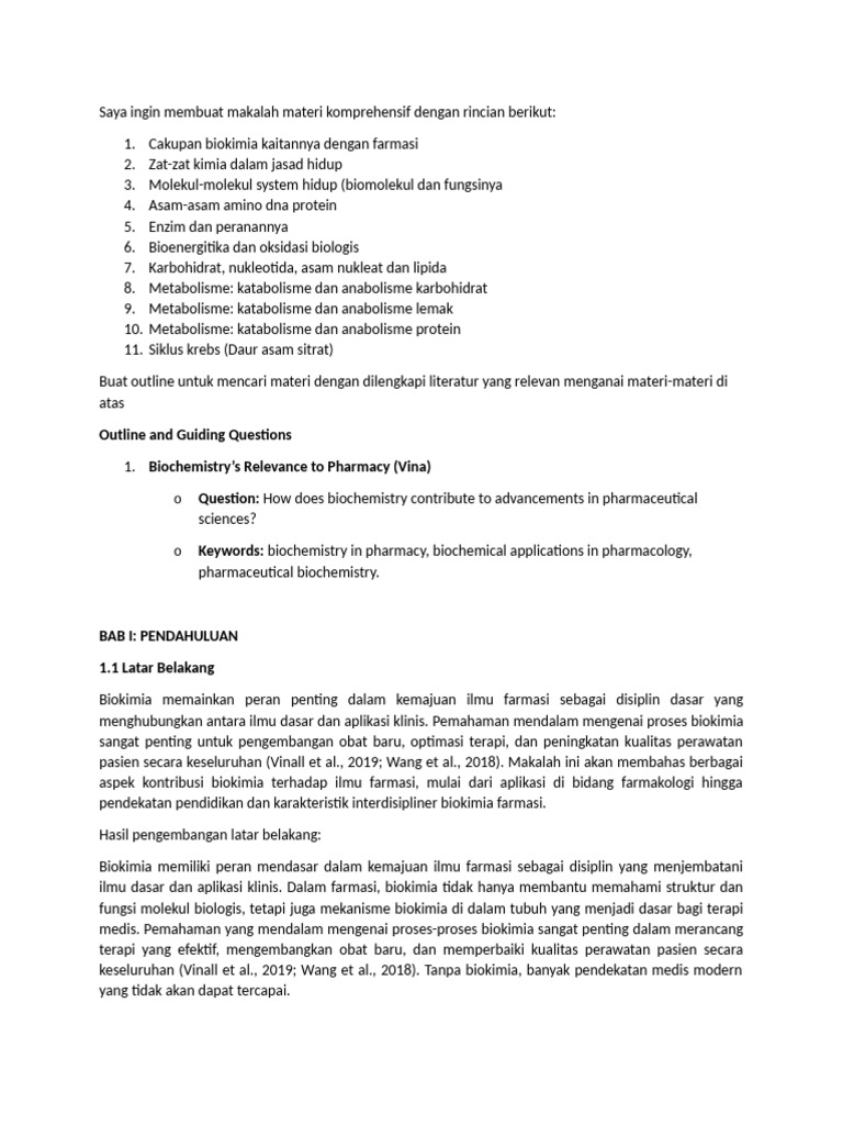 Contoh membuat makalah biokimia | PDF
