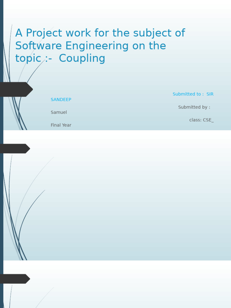 A Project Work For The Subject of Software | PDF