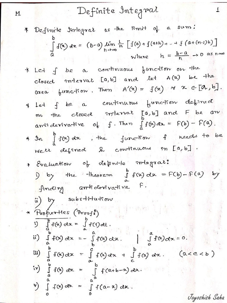 M Definite Integration | PDF