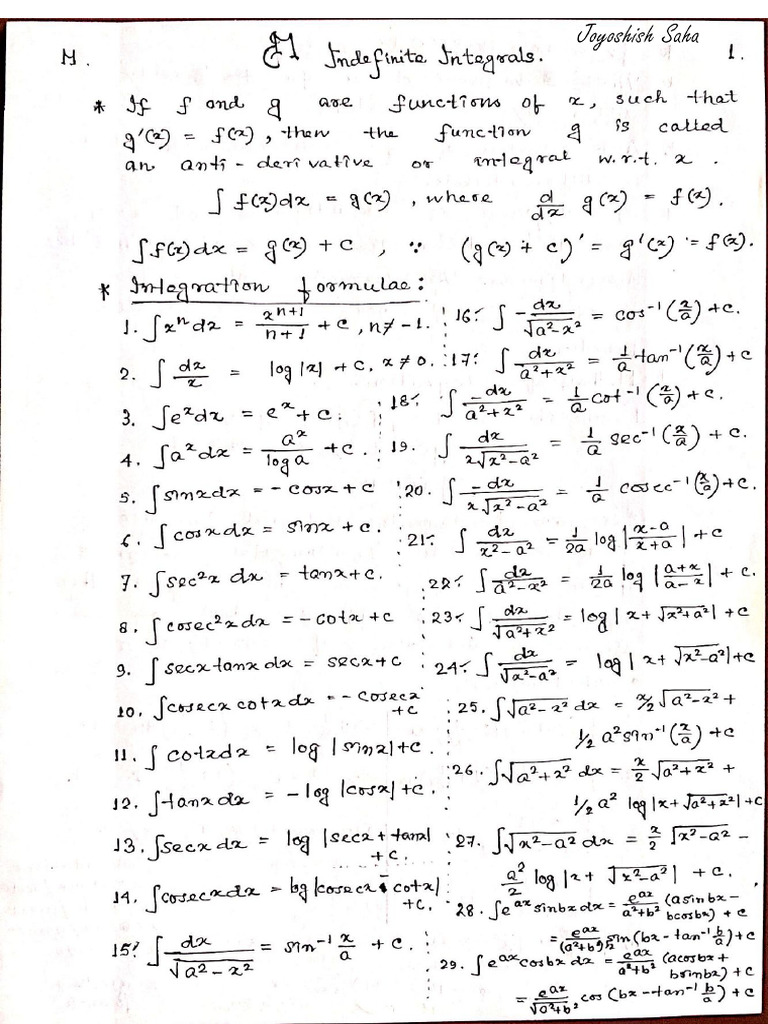 M Indefinite Integration | PDF