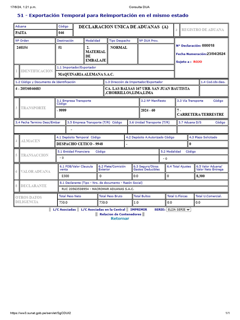 Exportación Temporal Aduanera 2024 | PDF | Comercio | El comercio ...