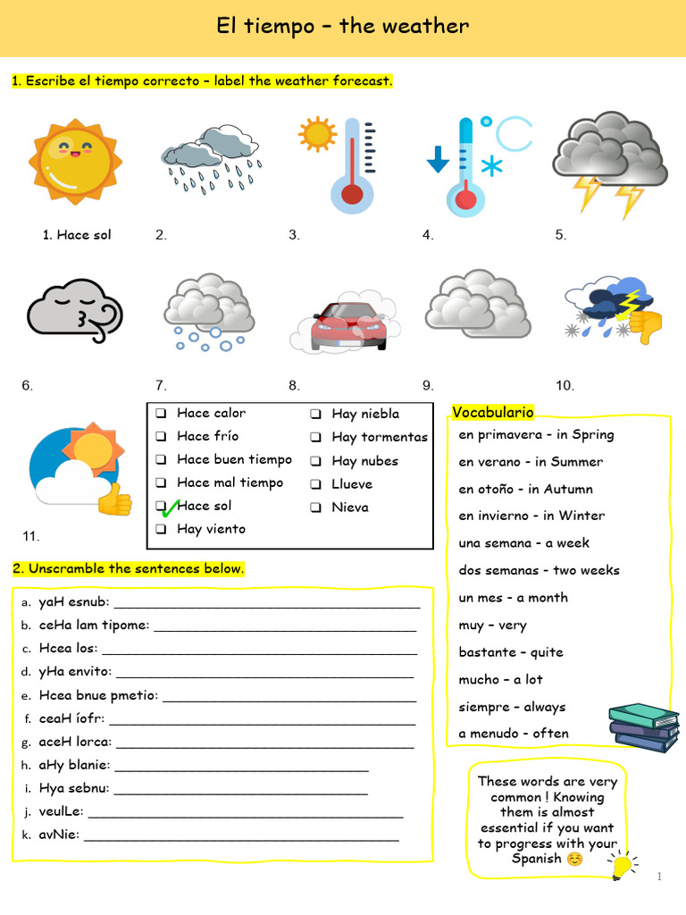 El Tiempo - Worksheet | PDF | Fenómenos de la tierra | Clima