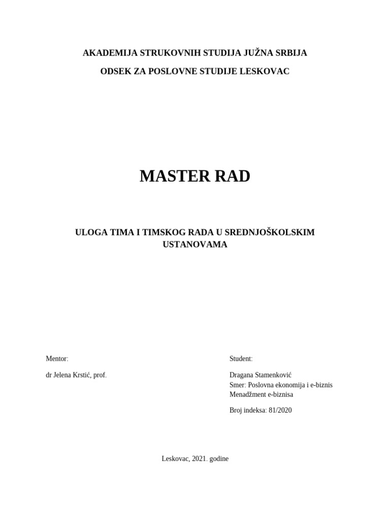 Master rad | PDF