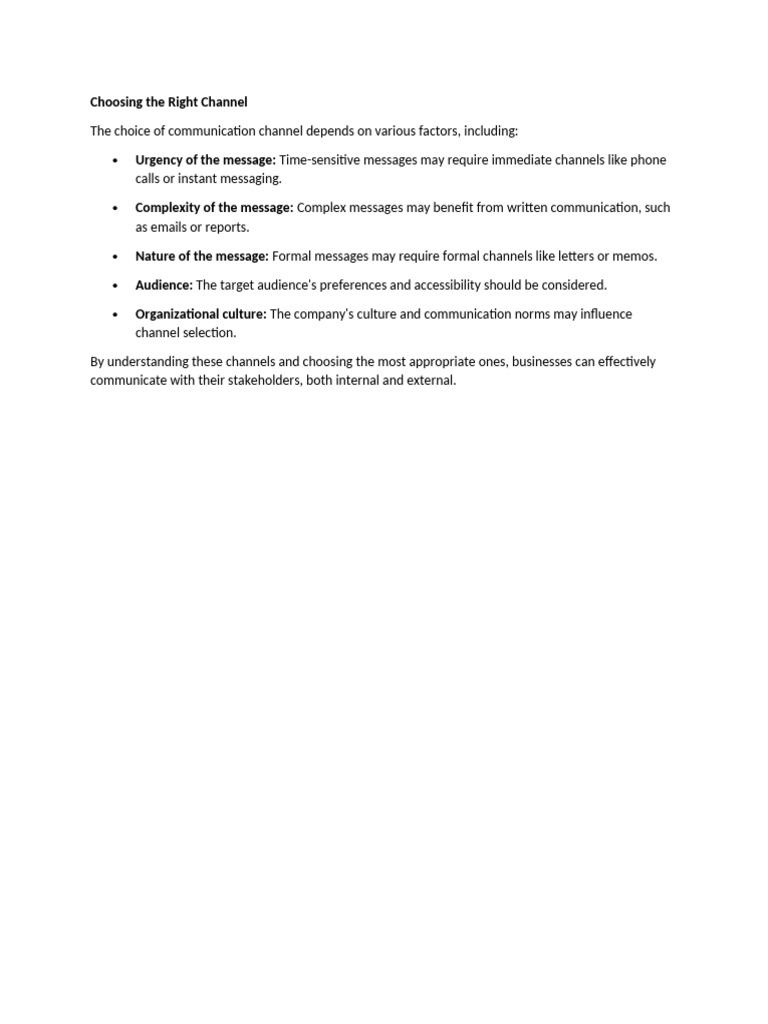 Selecting Effective Communication Channels | PDF
