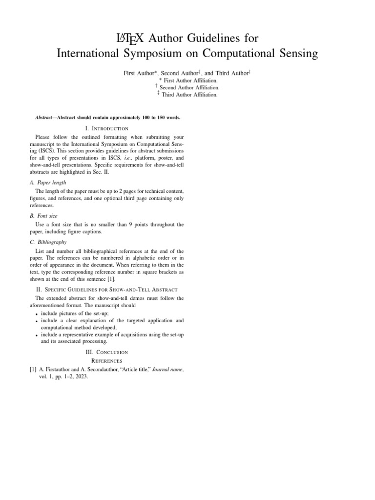 ISCS Extended Abstract Template | PDF