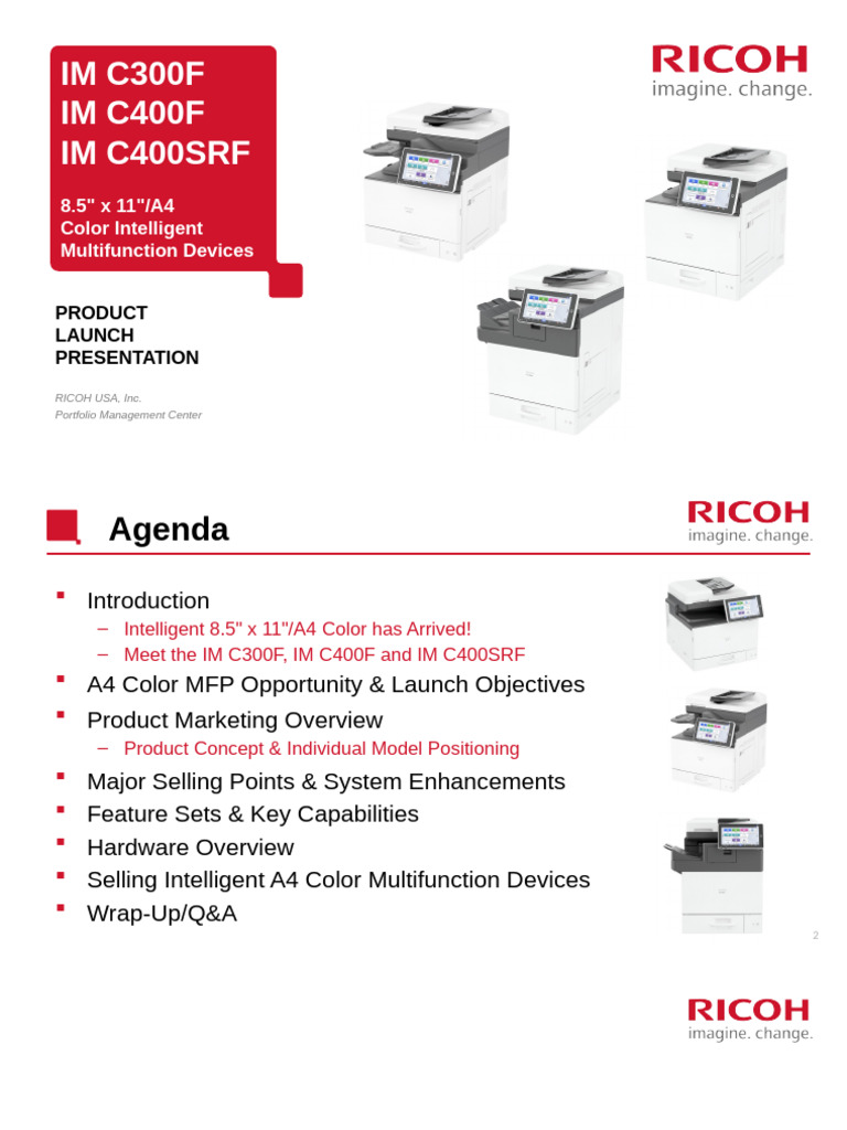 Ricoh Us Im c300f, Im c400f, Im c400srf-Sales Presentation-d5 | PDF ...