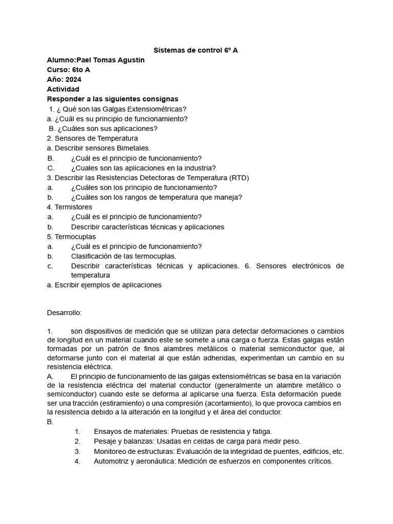 Sist de Control Pael Tomas | PDF | Resistencia Eléctrica y Conductancia ...