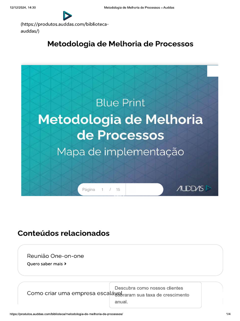 Metodologia de Melhoria de Processos | PDF