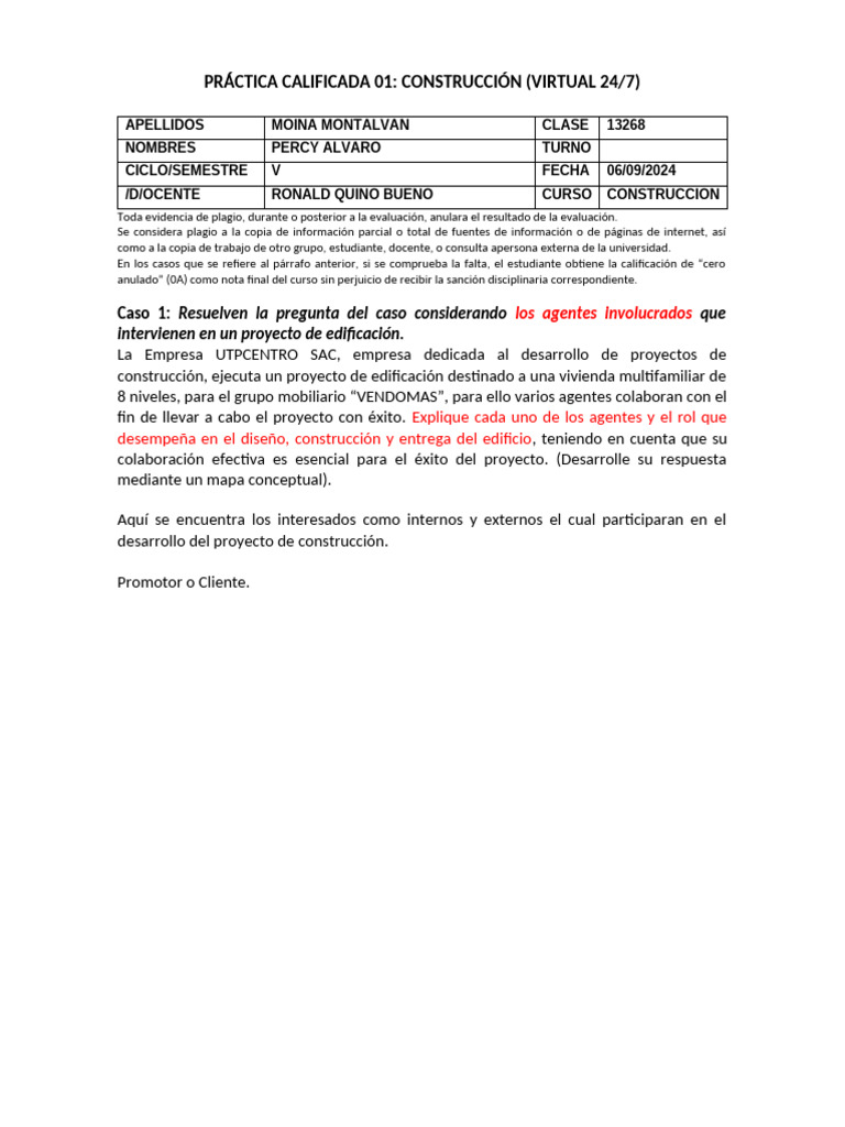 Pc01 Construccion Virtual | PDF | Diseño | Ingeniería